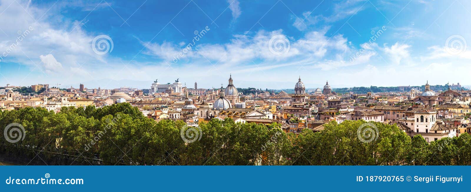 Panoramic view of Rome stock image. Image of panorama - 187920765