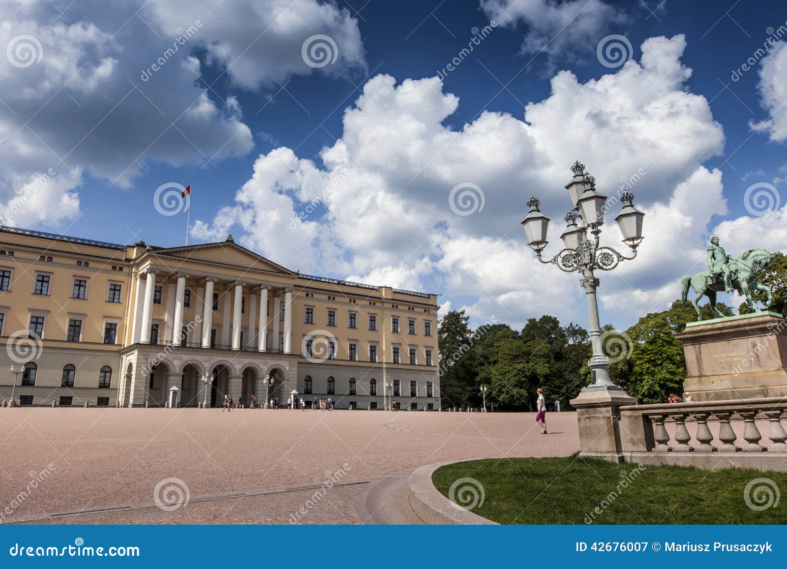 Panoramic View on the Royal Palace and Gardens in Oslo, Norway Stock ...