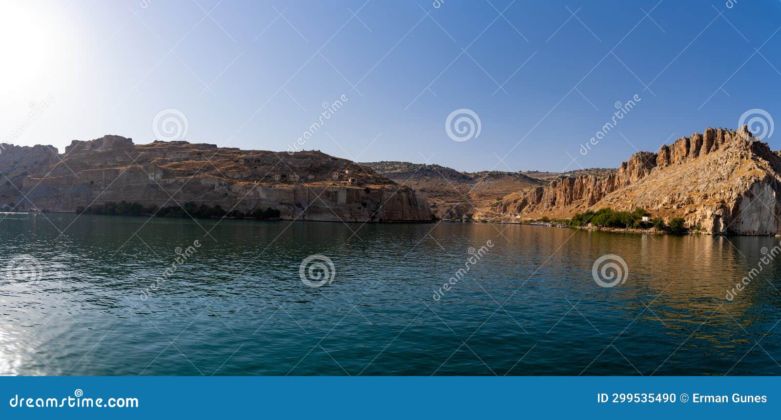 Panoramic View of Rumkale Castle from Euphrates River Stock Photo ...