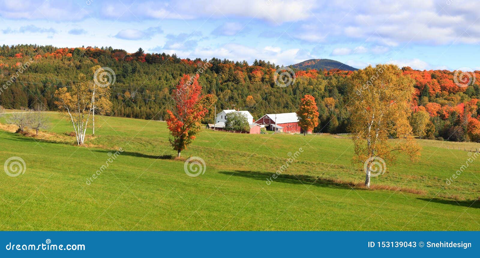Rural Vermont in Autumn Time. Stock Image - Image of hills, card: 153139043