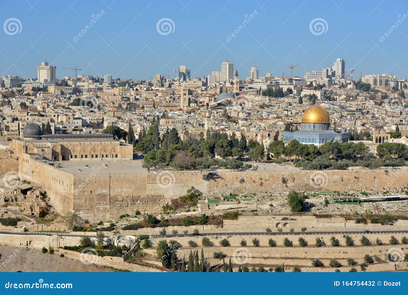 Panorama of Jerusalem stock photo. Image of landmark - 164754432