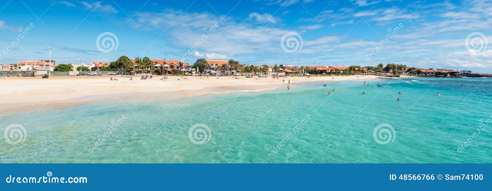 Panoramic View of Santa Maria Beach in Sal Cape Verde - Cabo Verde ...