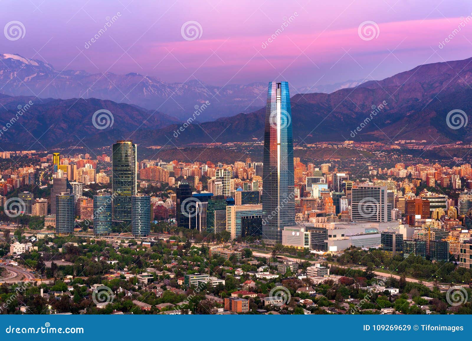 Panoramic View of Santiago De Chile Stock Image - Image of architecture ...