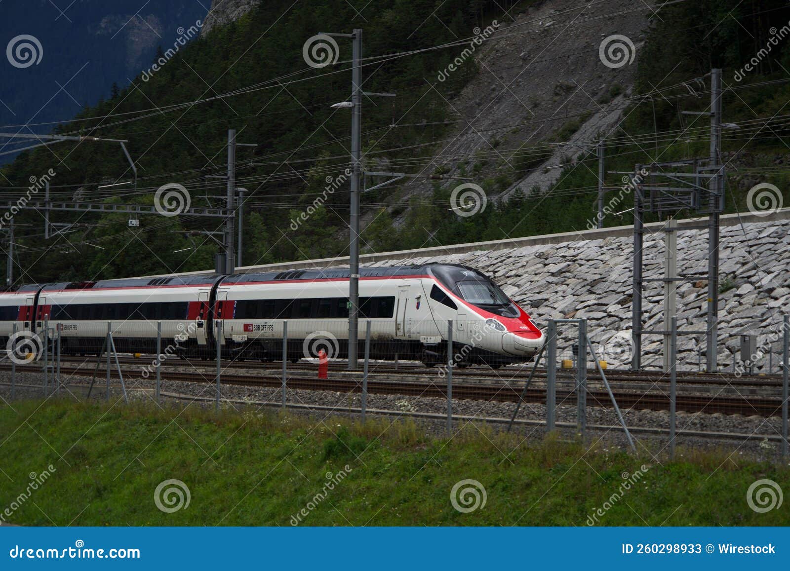 Panoramic View of an SBB RABe 523 Train at the Gotthard Base Tunnel in ...