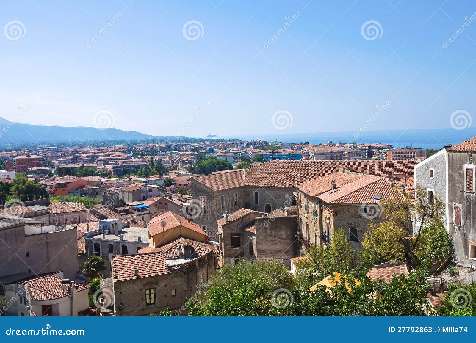 Panoramic View of Scalea. Calabria. Italy Stock Image - Image of ...