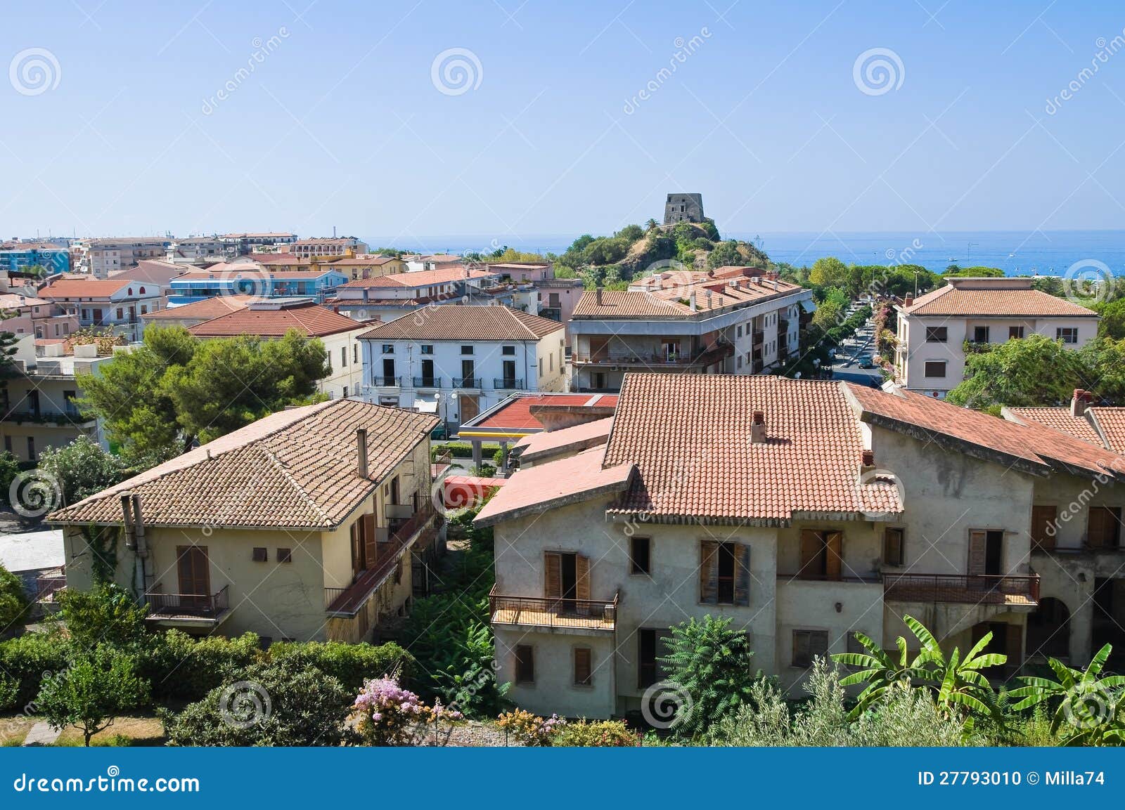 Panoramic View of Scalea. Calabria. Italy Stock Photo - Image of ...