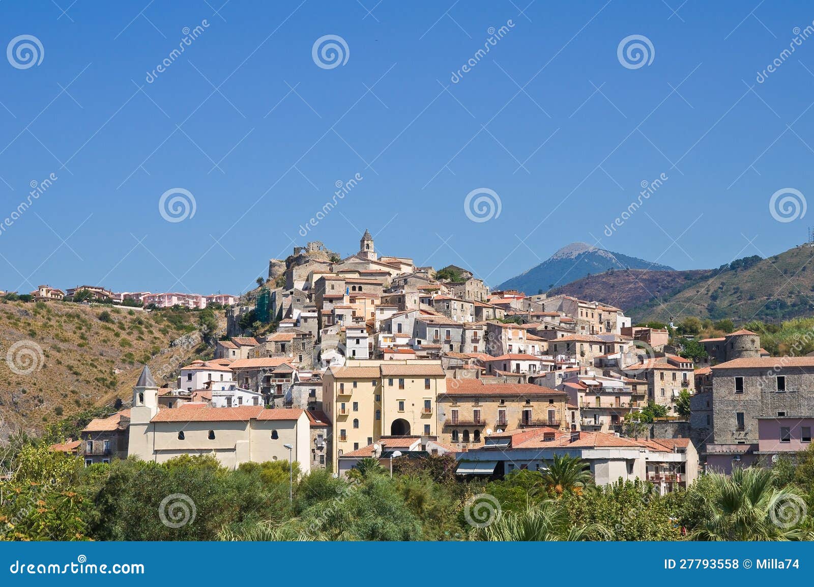 Panoramic View of Scalea. Calabria. Italy Stock Photo - Image of ...