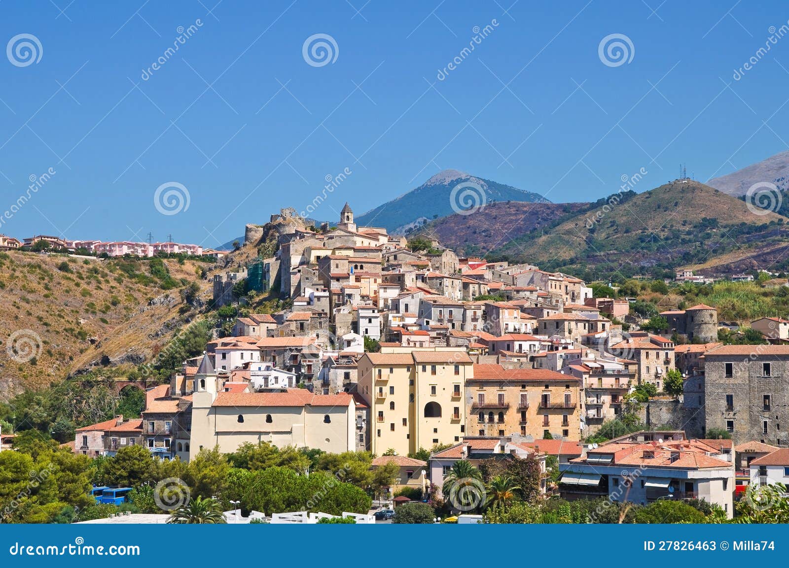 Panoramic View of Scalea. Calabria. Italy Stock Image - Image of ...