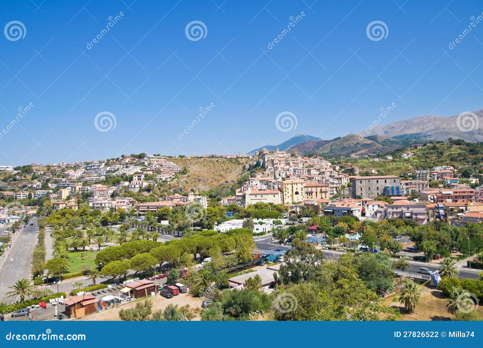 Panoramic View of Scalea. Calabria. Italy Stock Photo - Image of ...