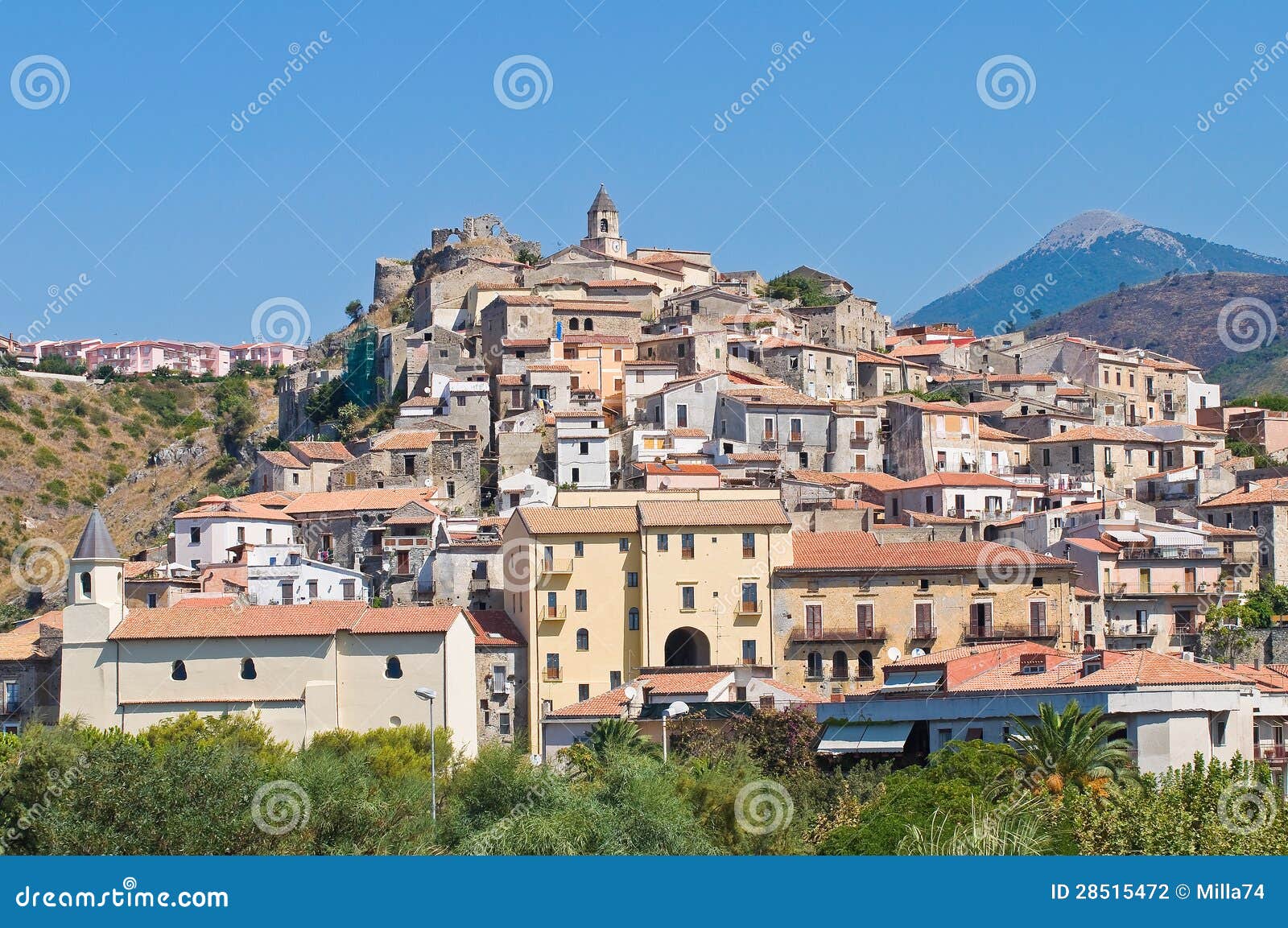 Panoramic View Of Scalea. Calabria. Italy. Stock Photography - Image ...