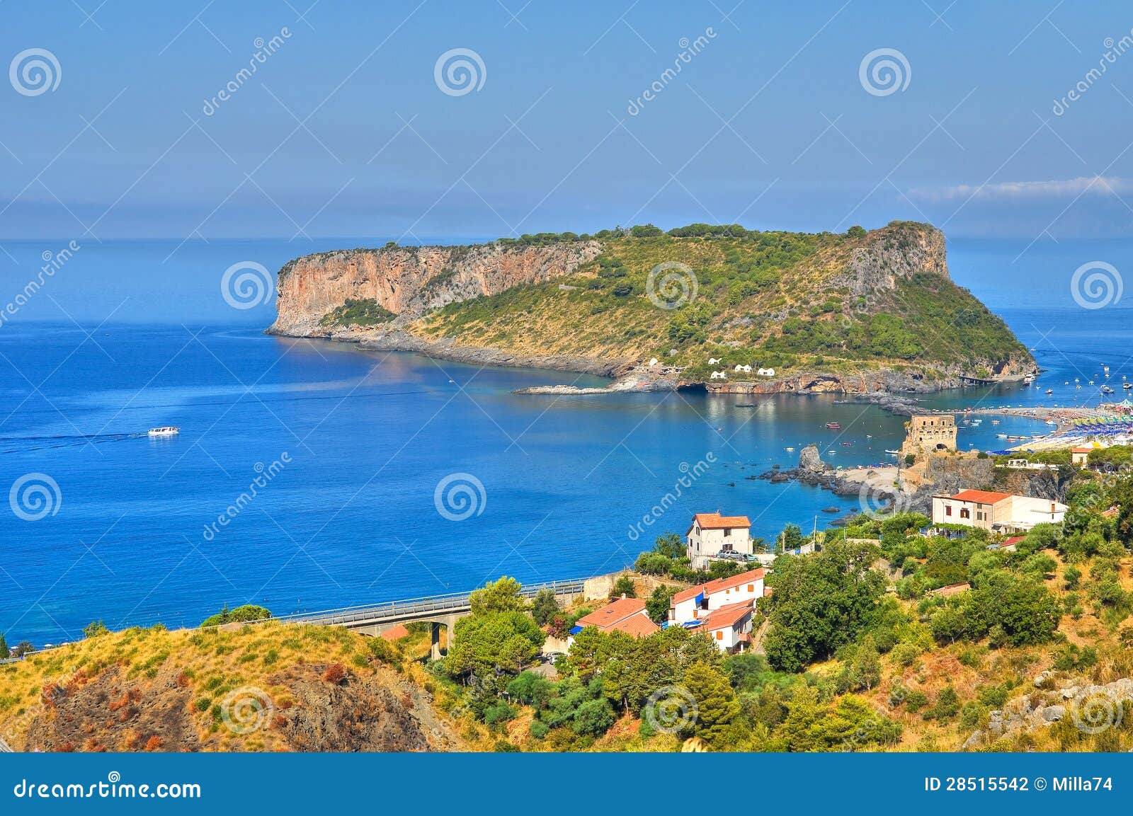 Panoramic View of Scalea. Calabria. Italy. Stock Photo - Image of ...