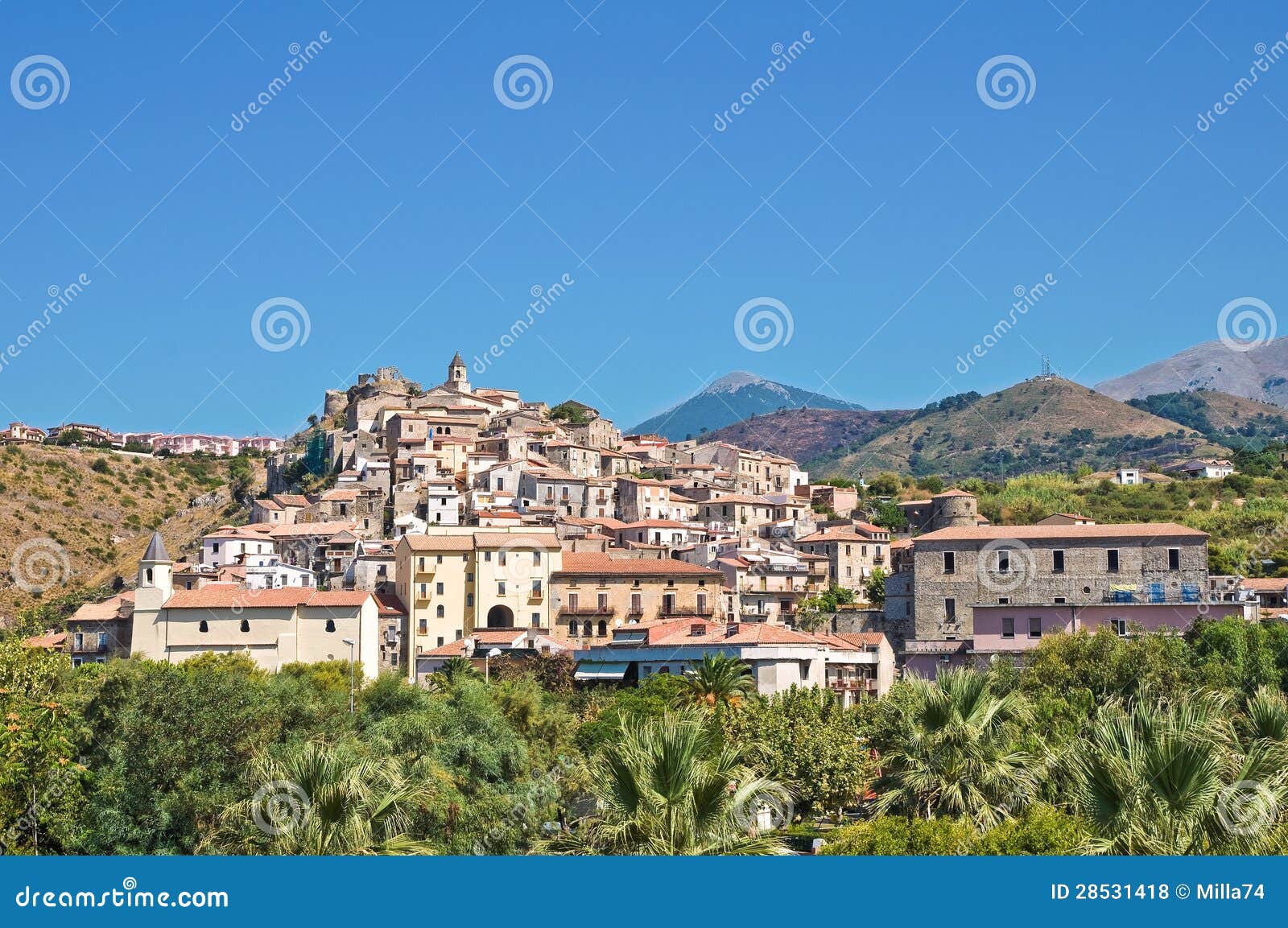 Panoramic View of Scalea. Calabria. Italy. Stock Photo - Image of ...