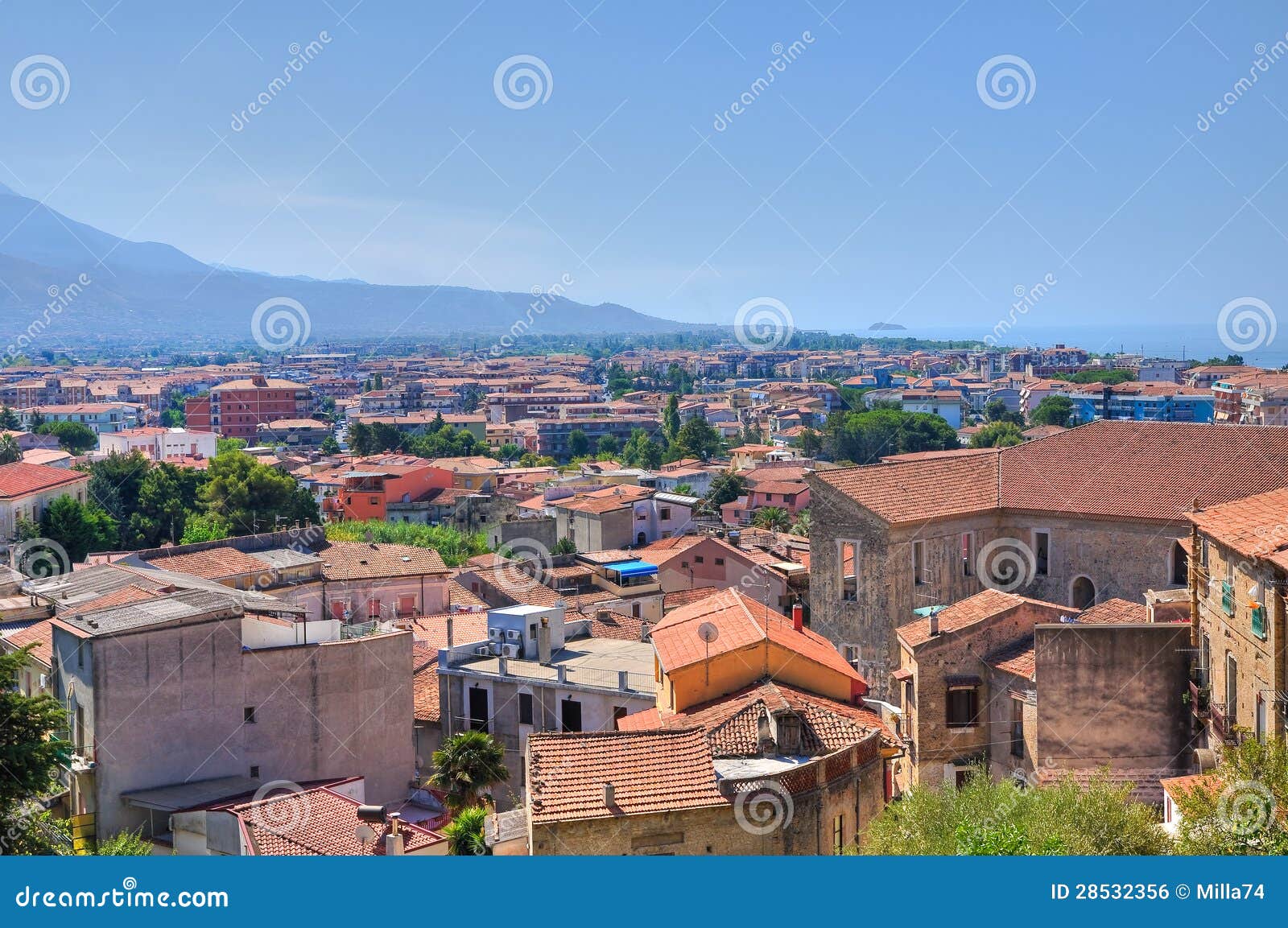 Panoramic View of Scalea. Calabria. Italy. Stock Photo - Image of ...