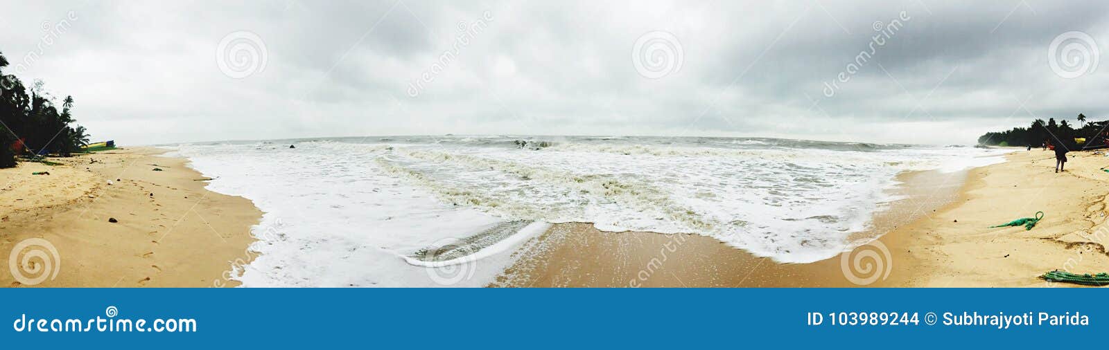A Panoramic View of the Scenic Kodi Beach Stock Photo - Image of ...