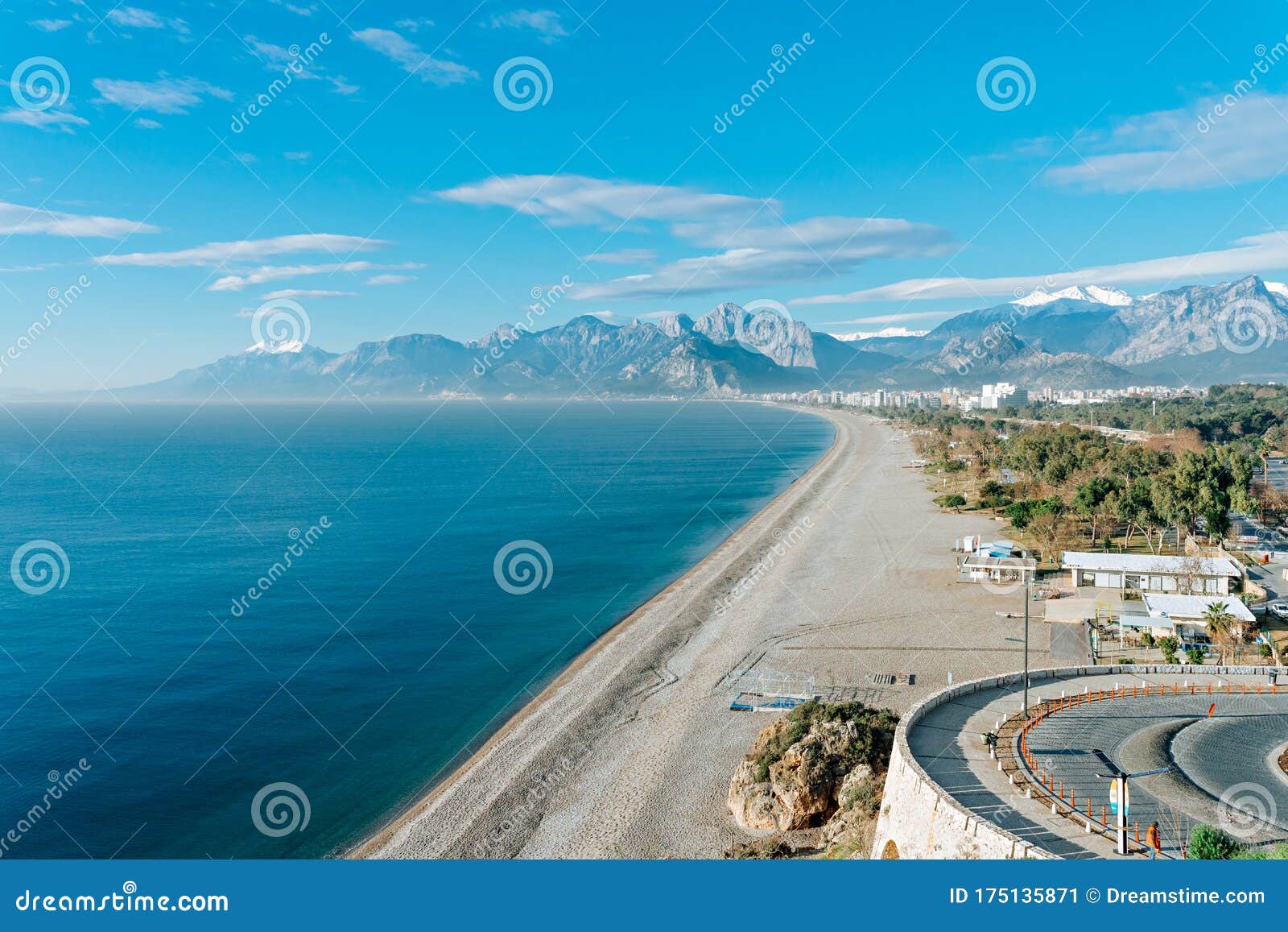 Panoramic View of the Sea and the Promenade in Antalya Turkey Stock ...