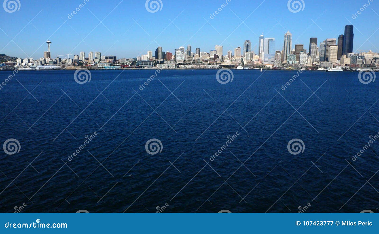 Panoramic view of Seattle stock image. Image of blue - 107423777