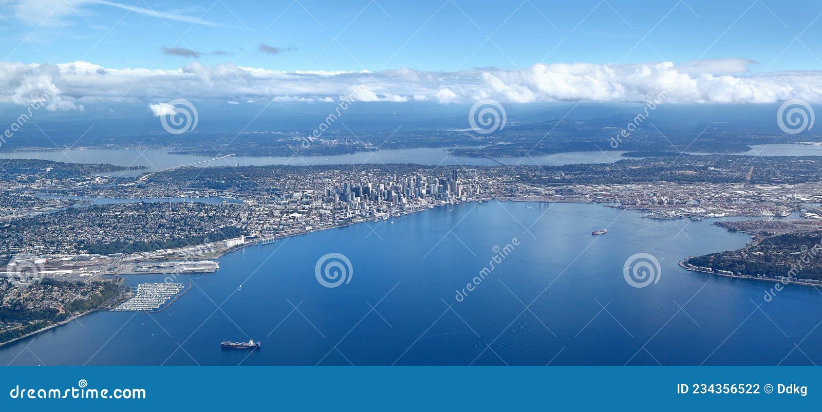 Panoramic View of Seattle, Washington Stock Photo - Image of bellevue ...