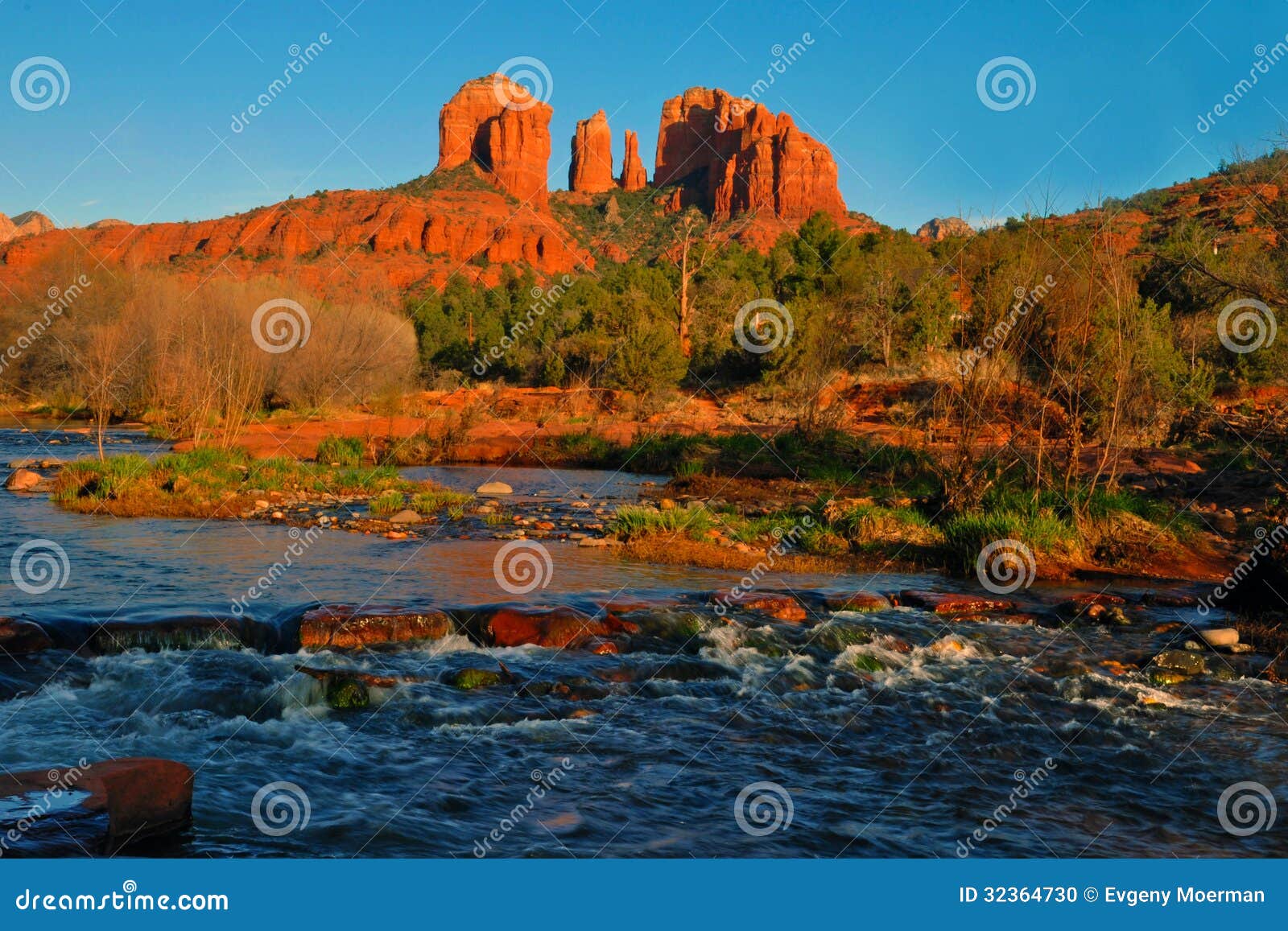 Panoramic View of Sedona Arizona Stock Photo - Image of crossing, blue ...