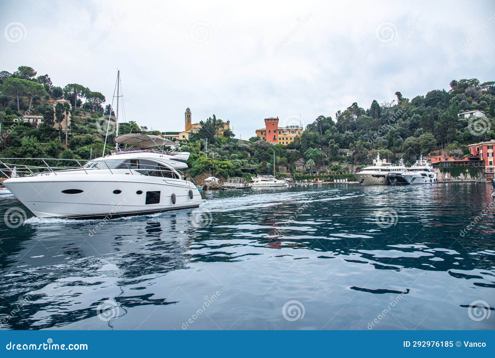 Panoramic View of the See and the Boat Portofino, Editorial Image ...
