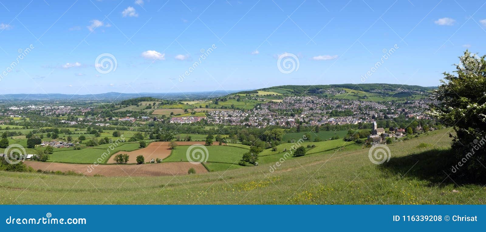 Panoramic View from Selsley Common, Gloucestershire, UK. Stock Photo ...
