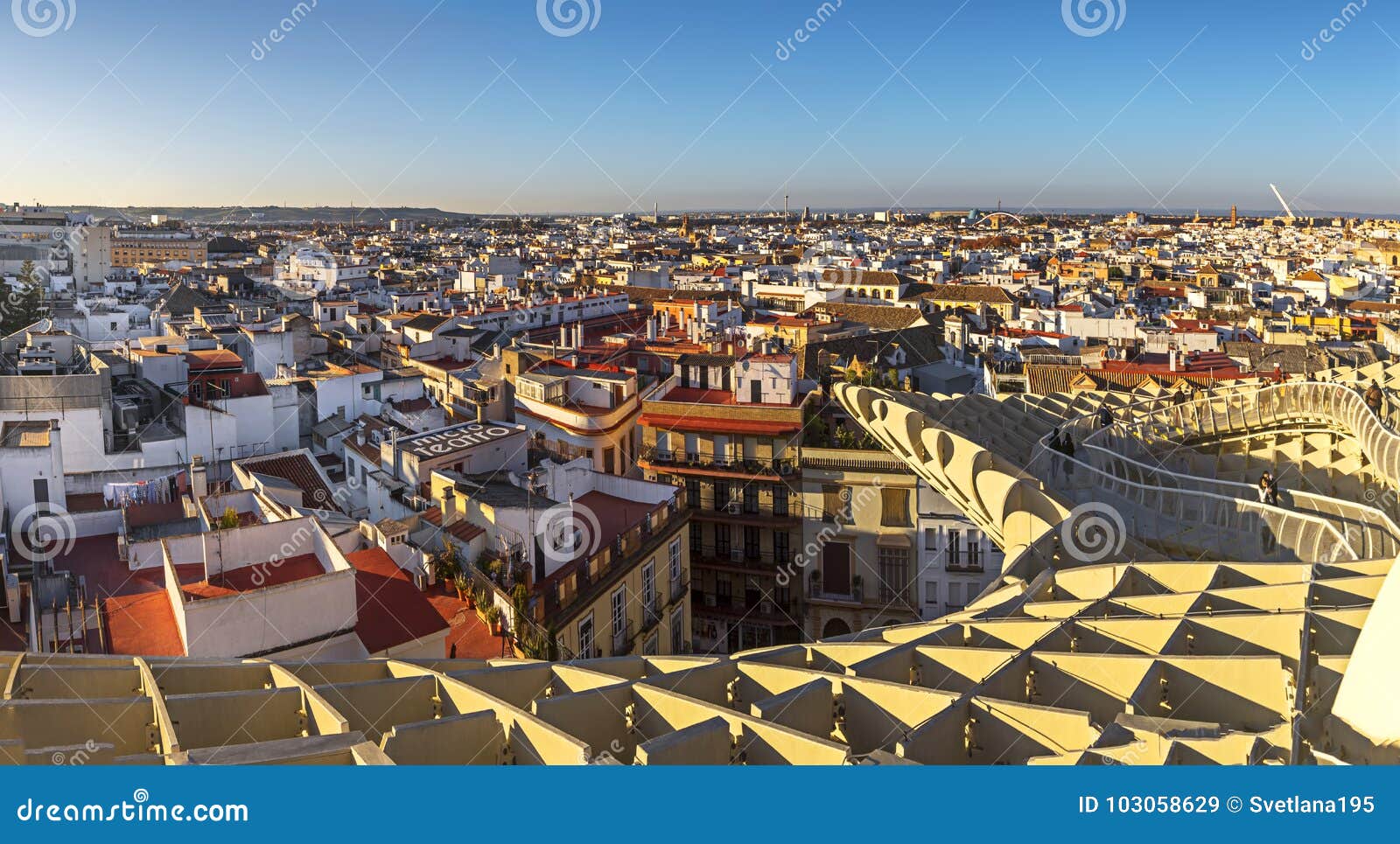 Panoramic view of Sevilla editorial stock image. Image of destination ...