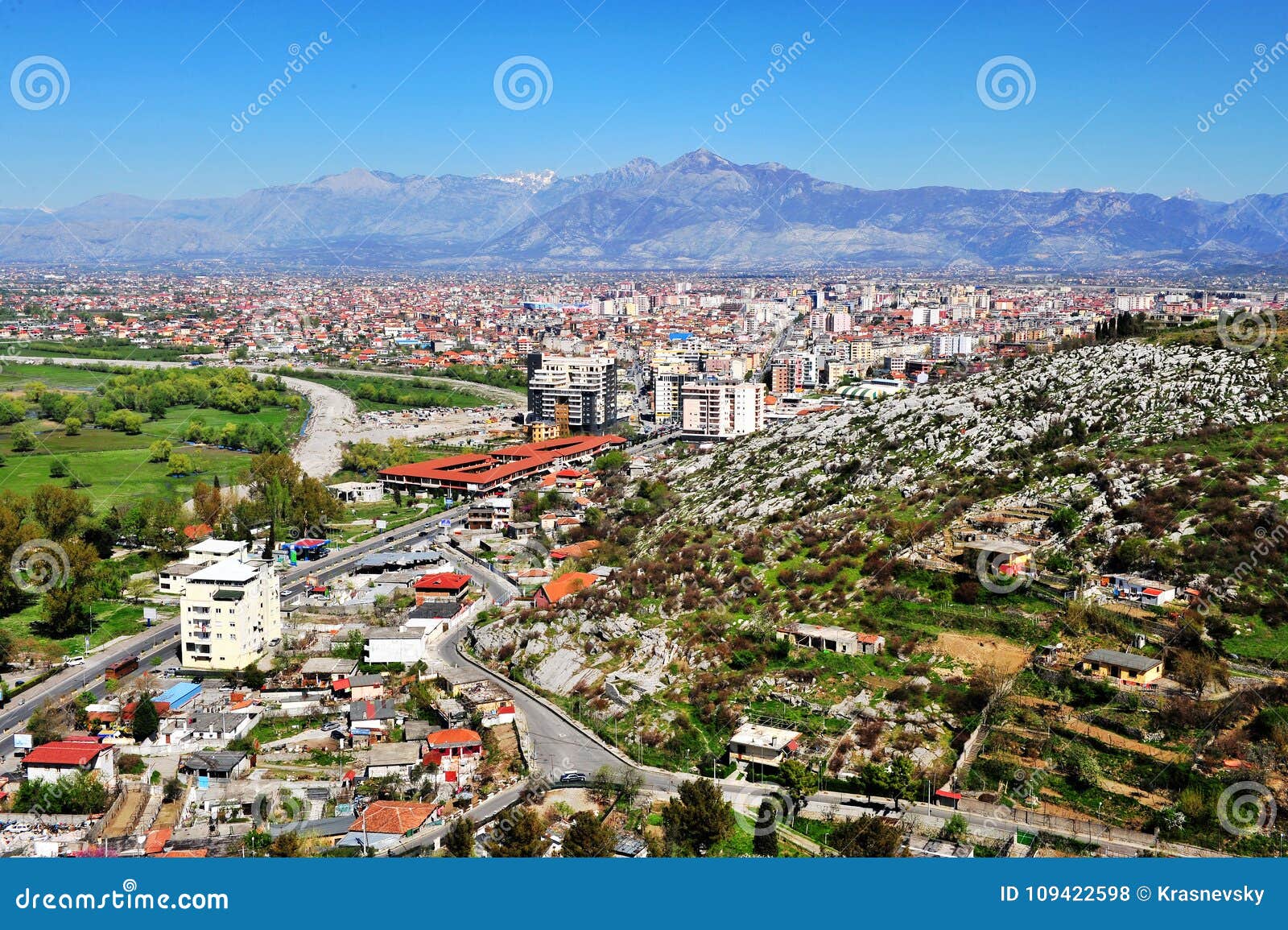 Panoramic View of Shkoder City Stock Photo - Image of skyline, balkans ...