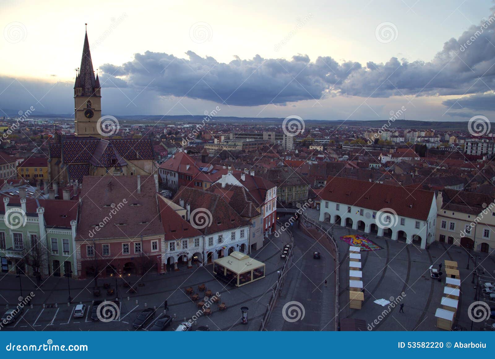 Panoramic view of Sibiu editorial image. Image of landmark - 53582220