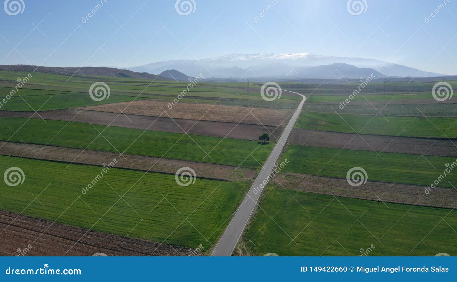 Panoramic View of Sierra Nevada from the Countryside with Drone View ...