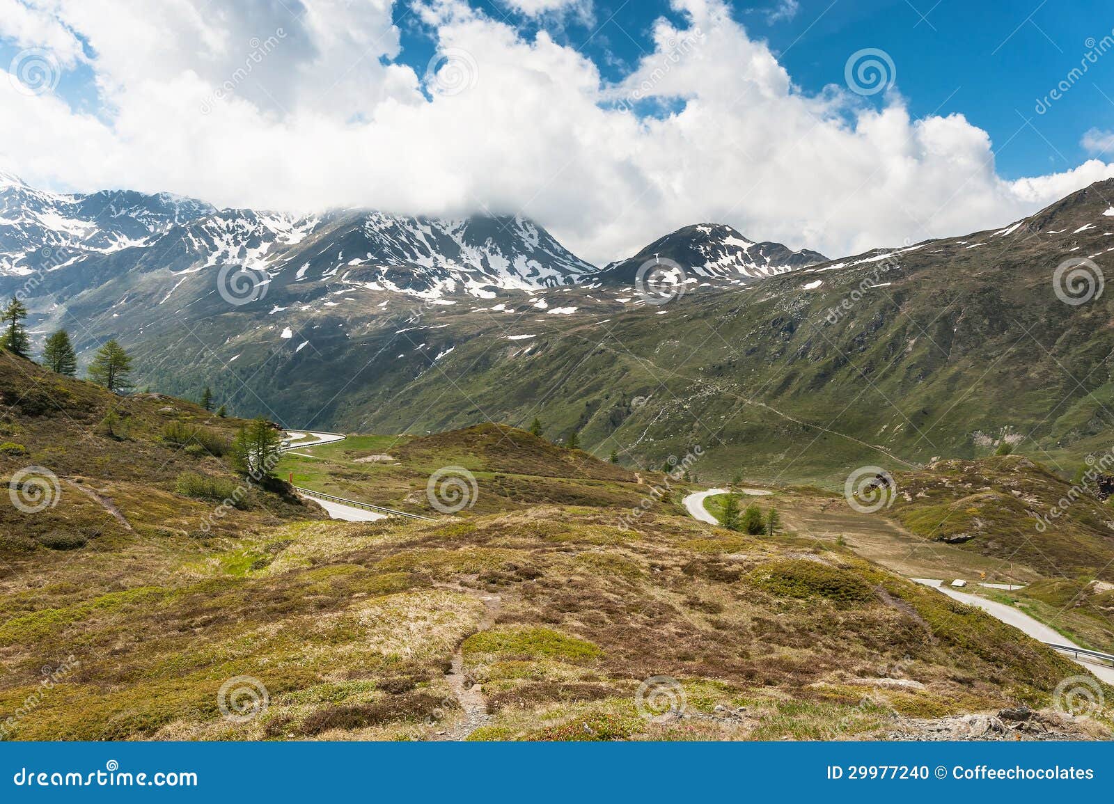 Panoramic View on Simplon Pass Stock Photo - Image of landscape ...