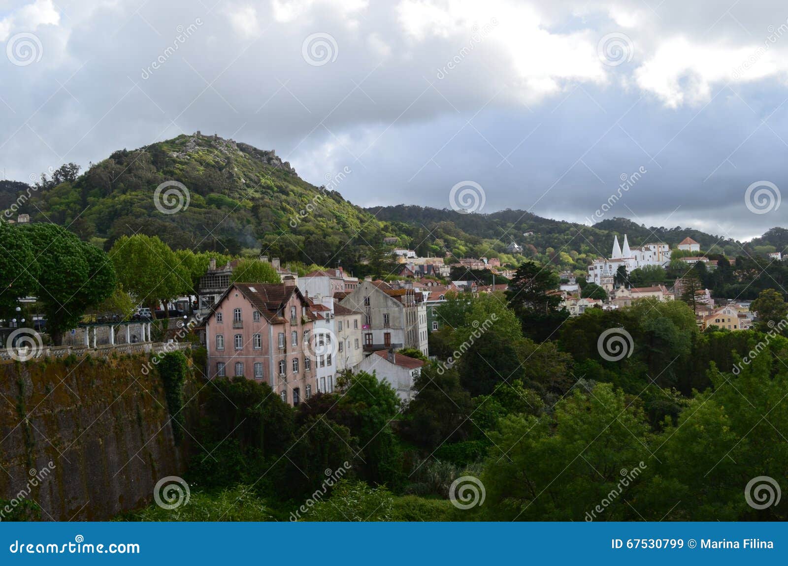 Panoramic view of Sintra. stock image. Image of view - 67530799