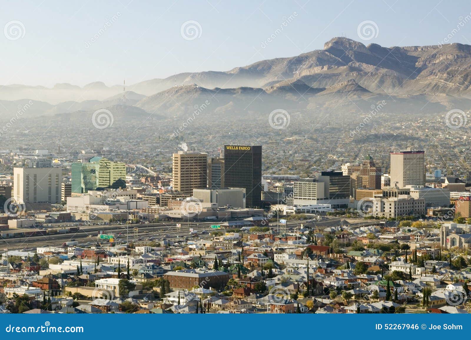 Panoramic View of Skyline and Downtown El Paso Texas Looking Toward ...