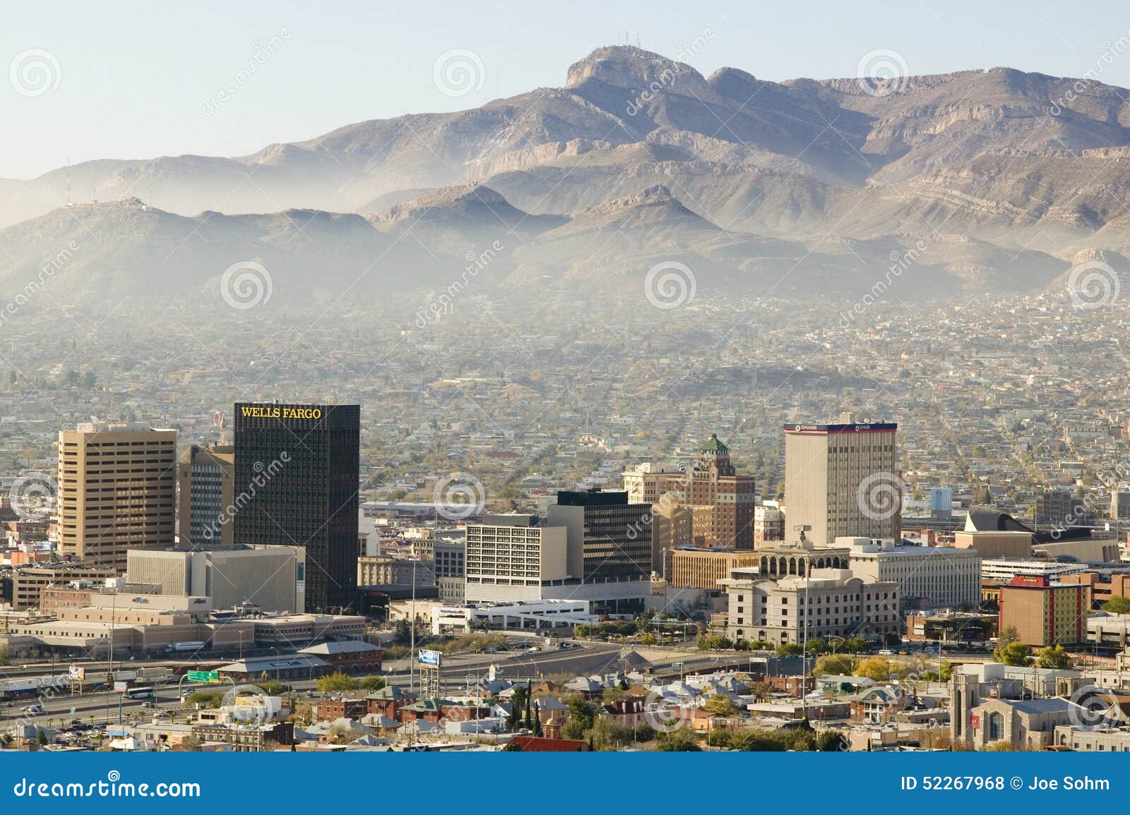 Panoramic View of Skyline and Downtown El Paso Texas Looking Toward ...