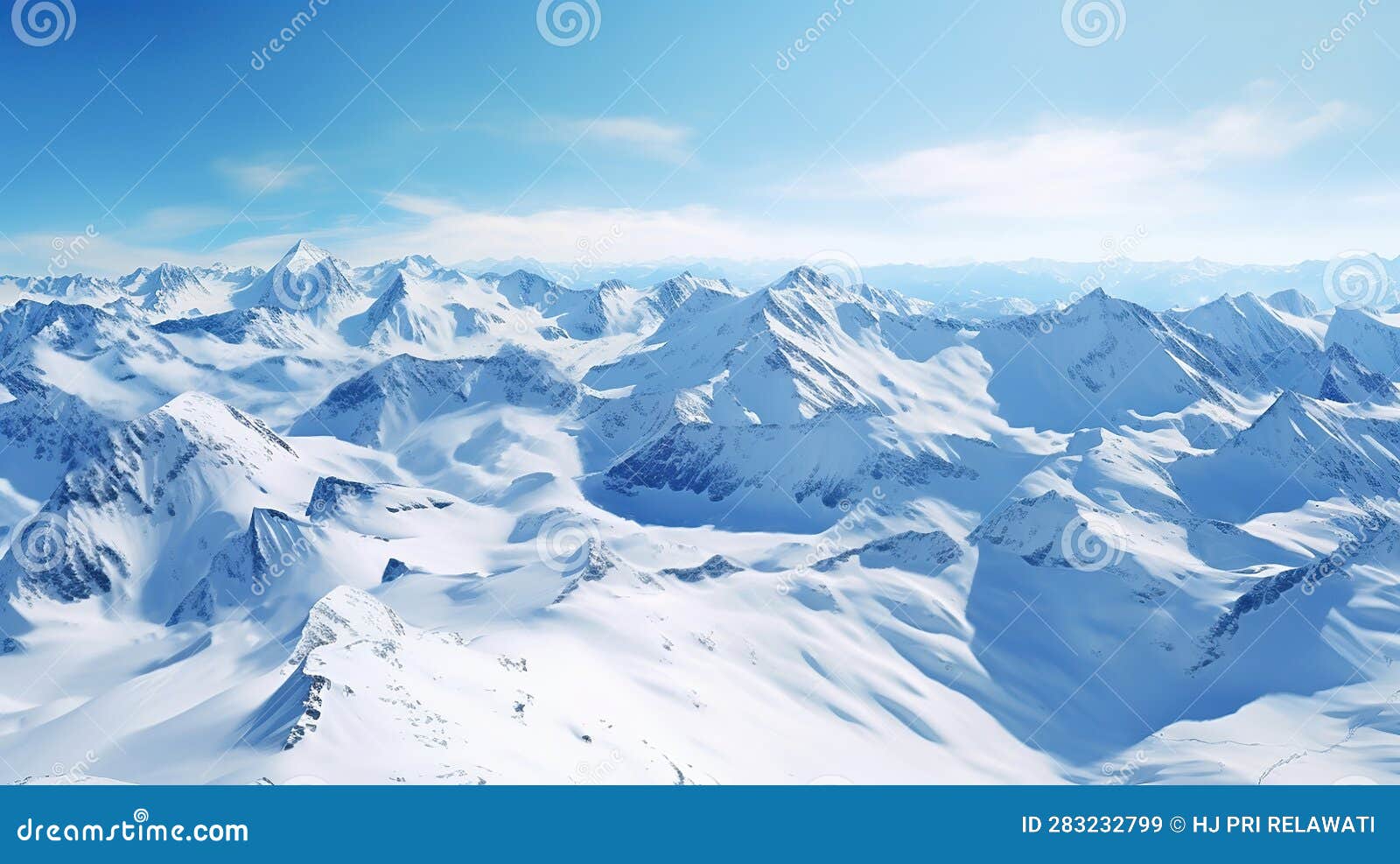 Panoramic View Of Snow-capped Peaks And Alpine Valleys From A Glider ...