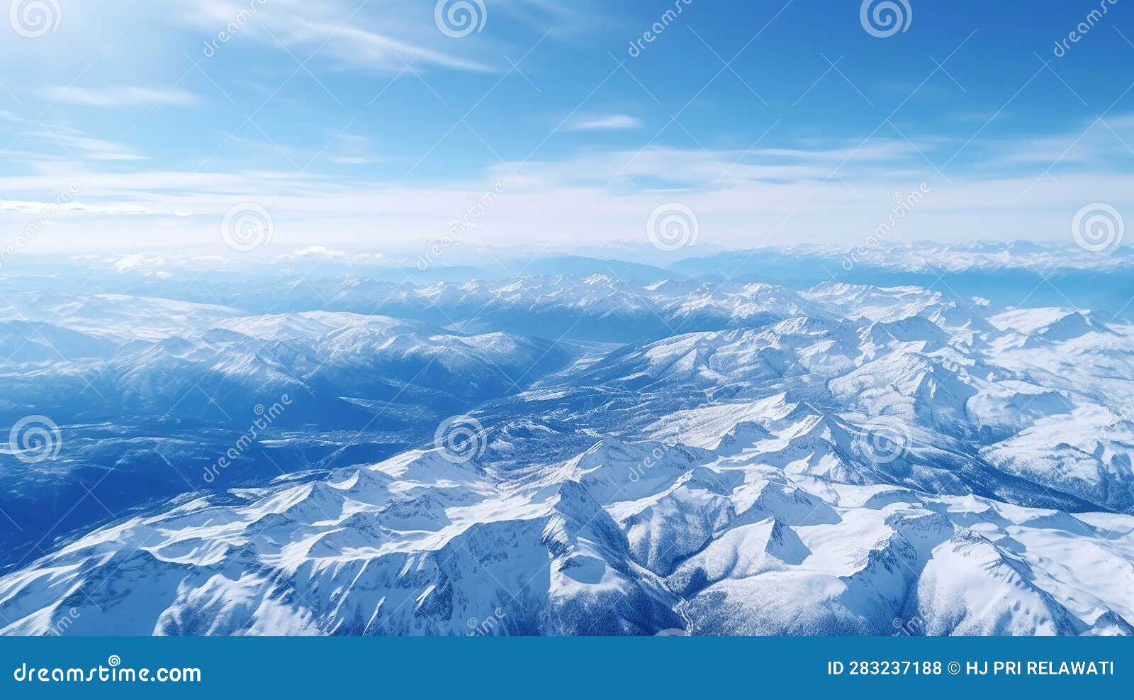 Panoramic View of Snow-capped Peaks and Alpine Valleys from a Glider ...