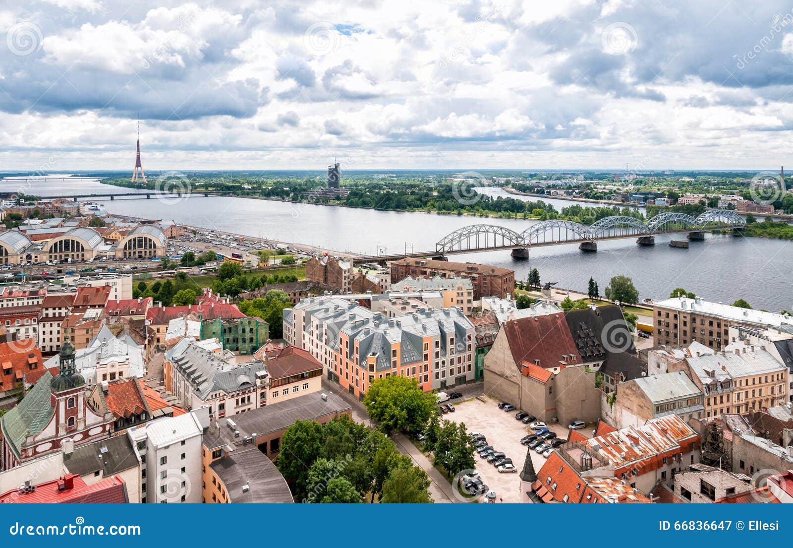 Panoramic View from St. Peter S Church, Riga Stock Image - Image of ...