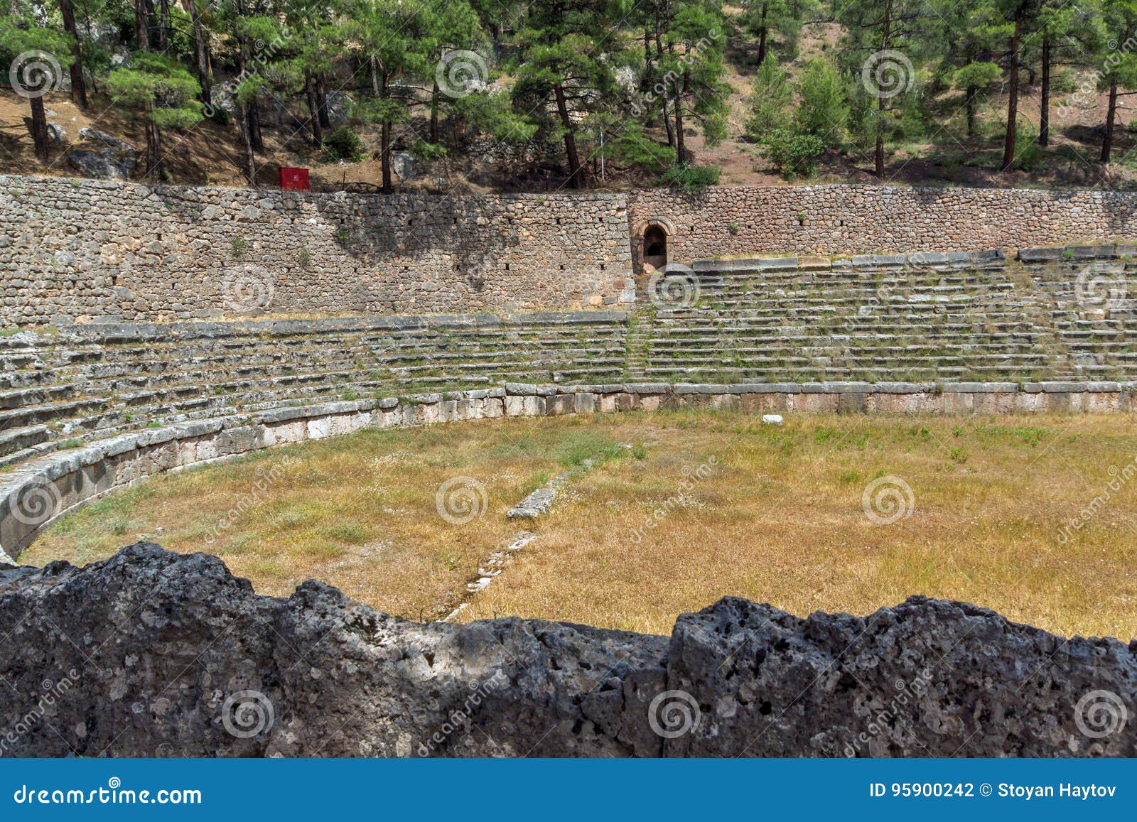 Panoramic View of Stadium at Ancient Greek Archaeological Site of ...