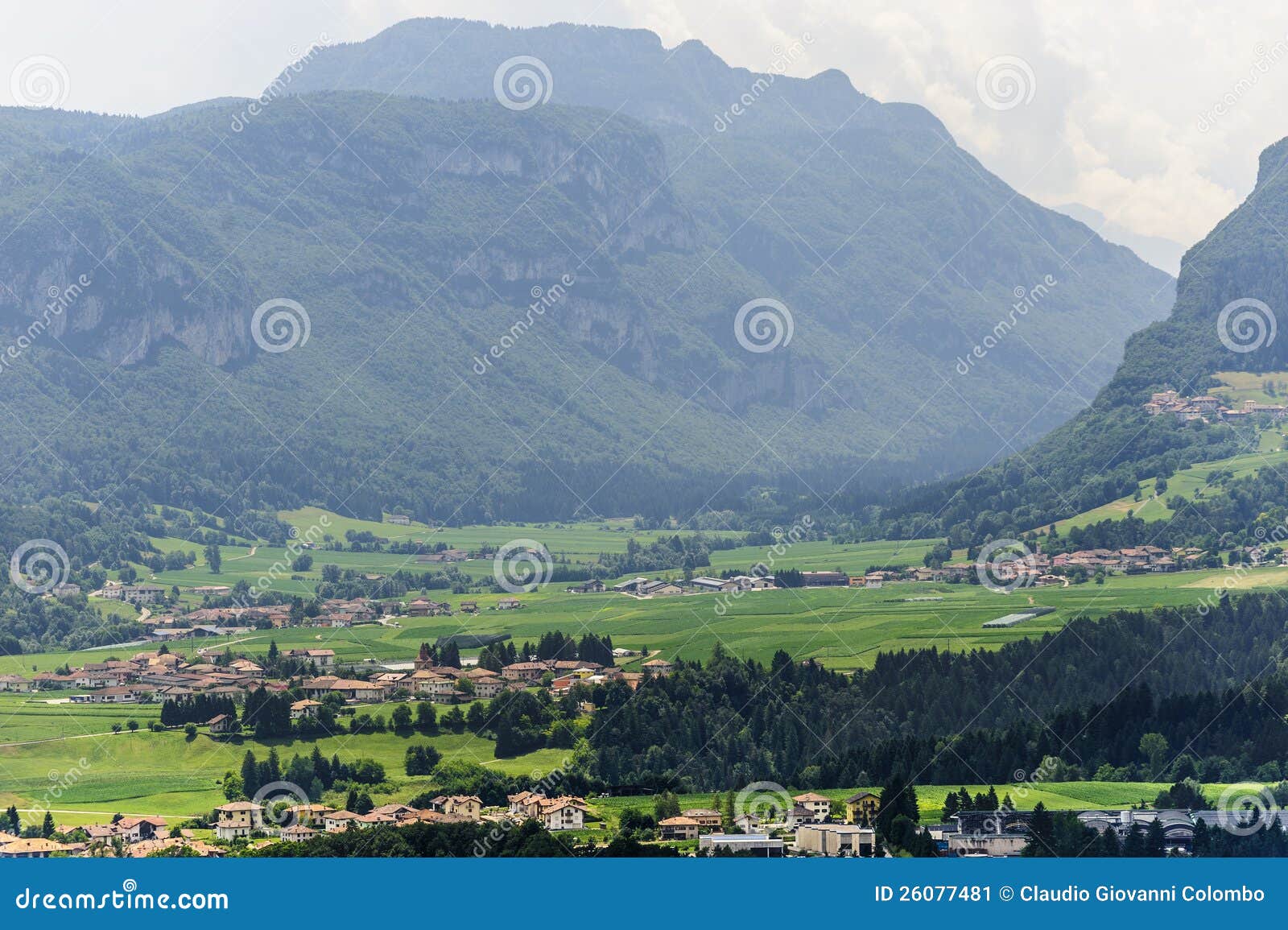 Panoramic View from Stenico (Trento) Stock Image - Image of valley ...