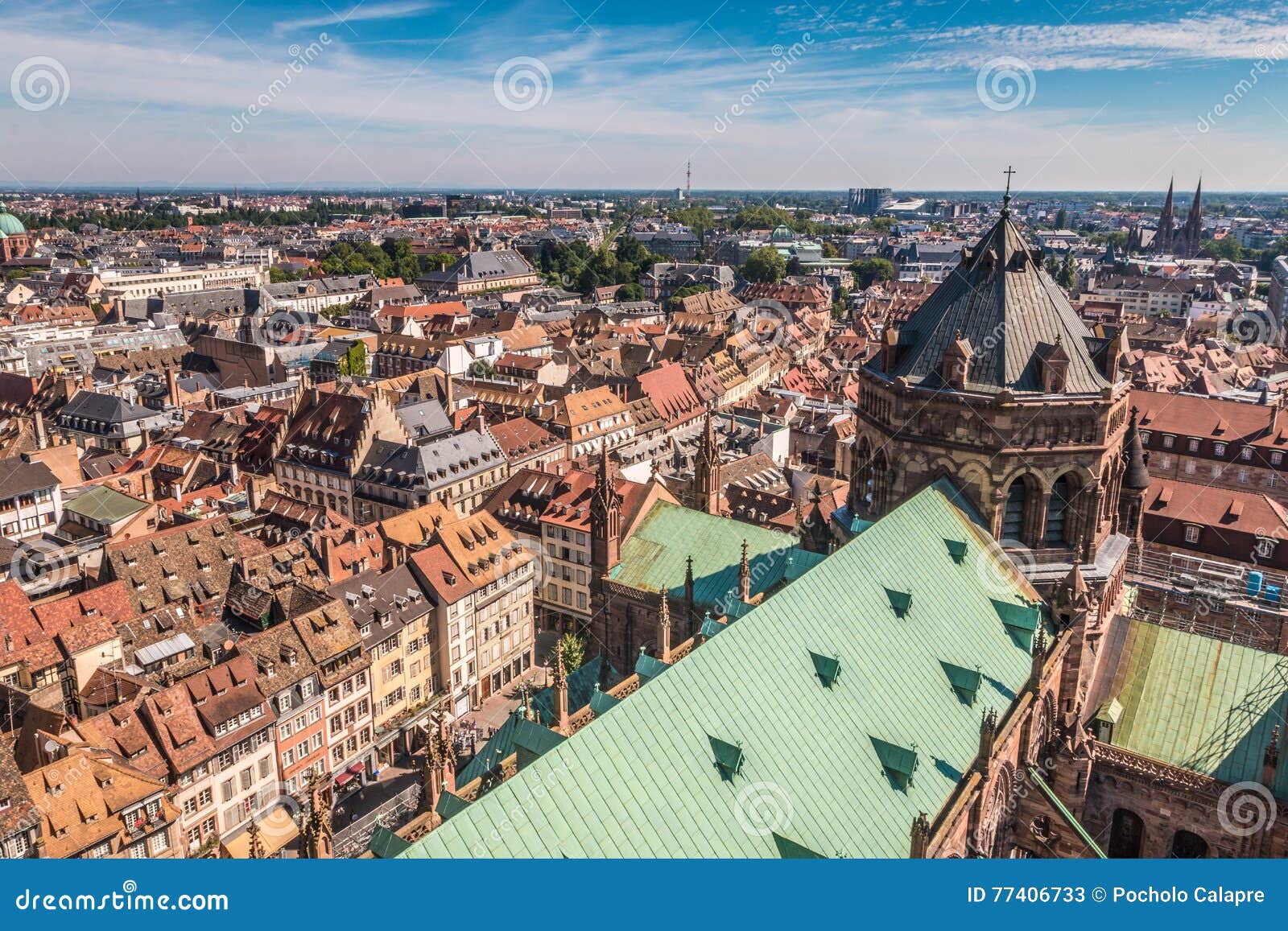 Panoramic View of Strasbourg France Stock Image - Image of union ...