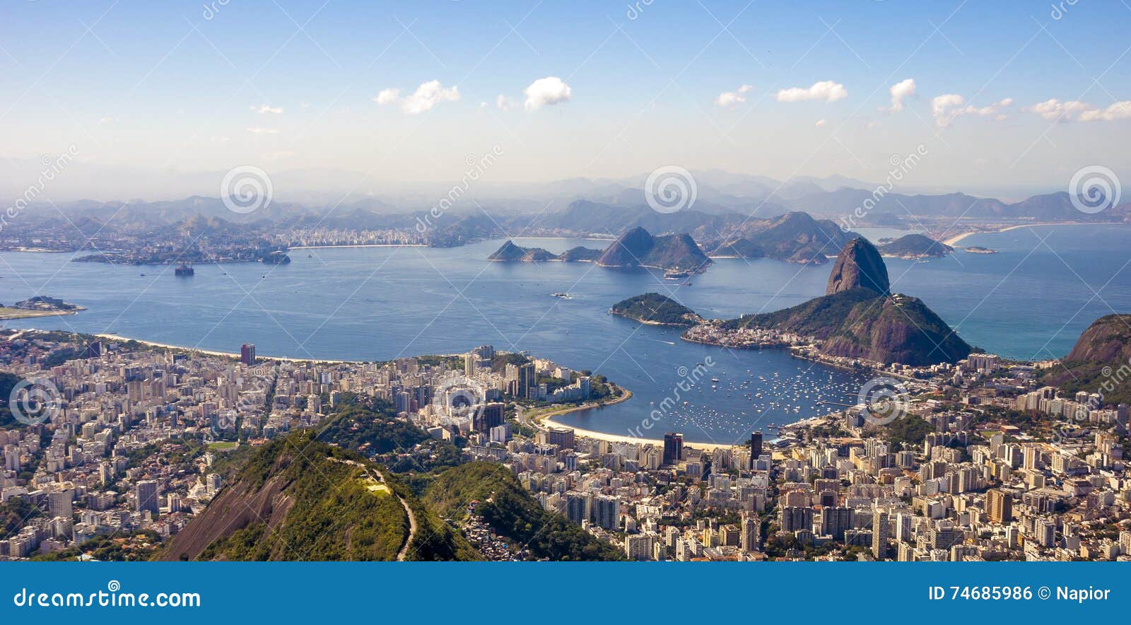 Panoramic View of Sunset in Rio De Janeiro Stock Photo - Image of ...