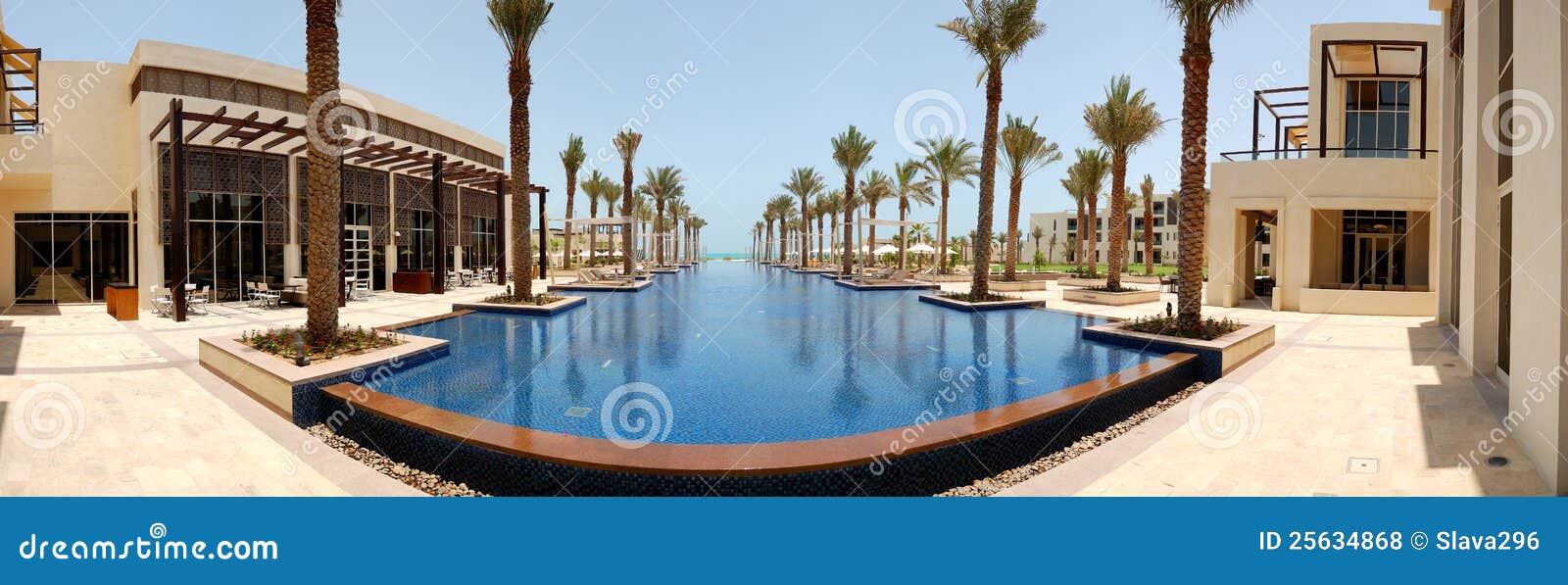 Panoramic View on Swimming Pool Stock Photo - Image of hotel, luxurious ...