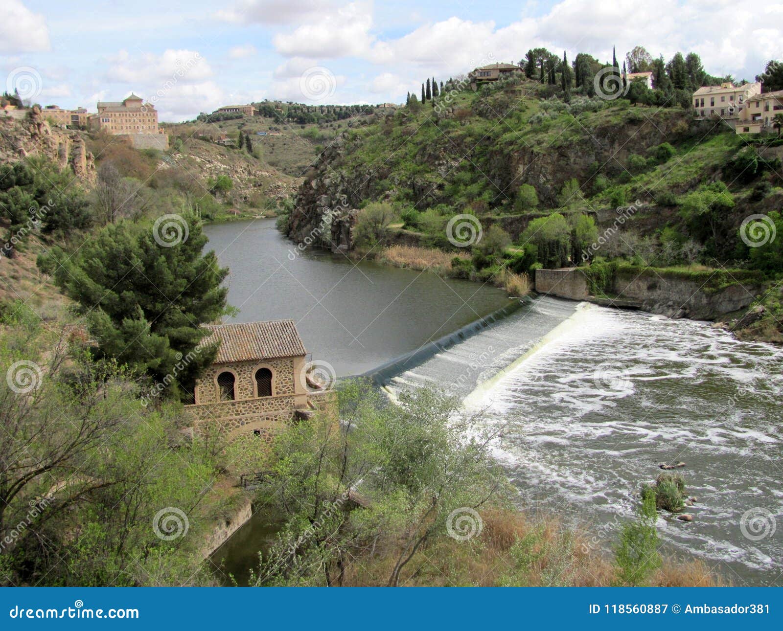 Panoramic View of Tagus River - Toledo Stock Image - Image of puente ...