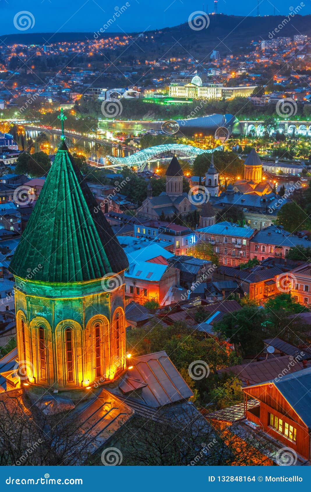 Panoramic View of Tbilisi, Georgia Stock Photo - Image of landmark ...