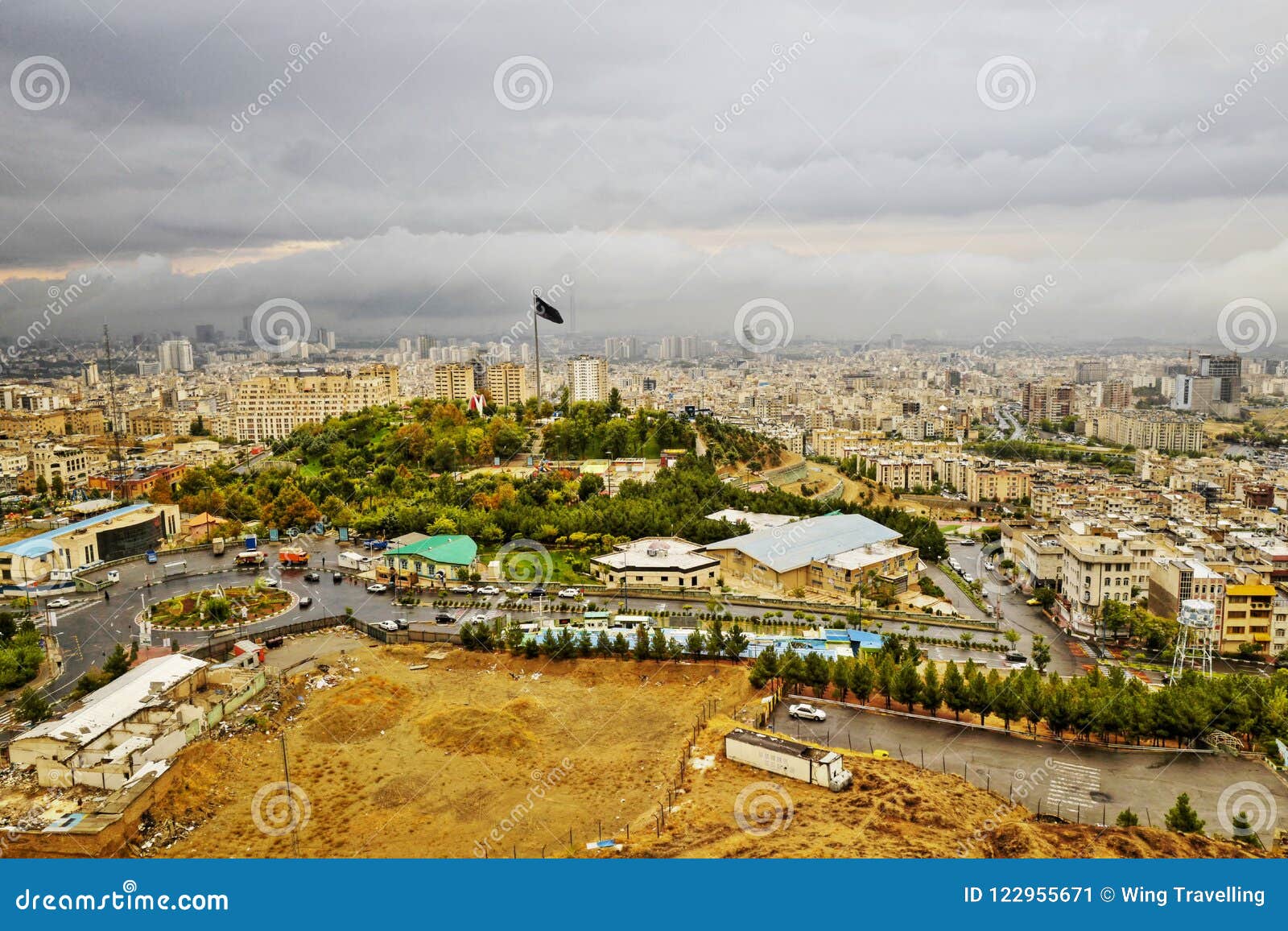 Panoramic view of Tehran stock image. Image of architecture - 122955671