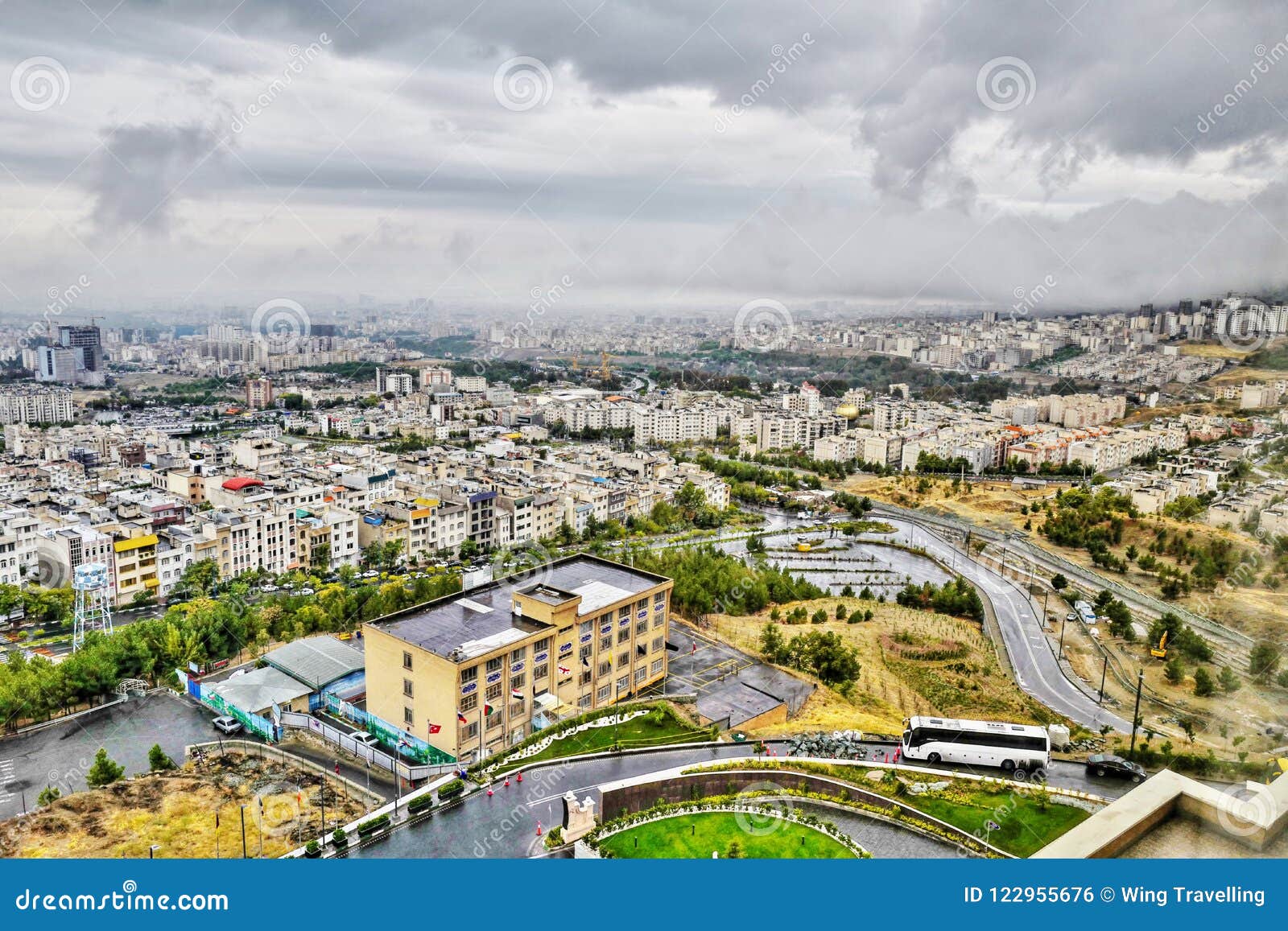 Panoramic view of Tehran stock photo. Image of panorama - 122955676