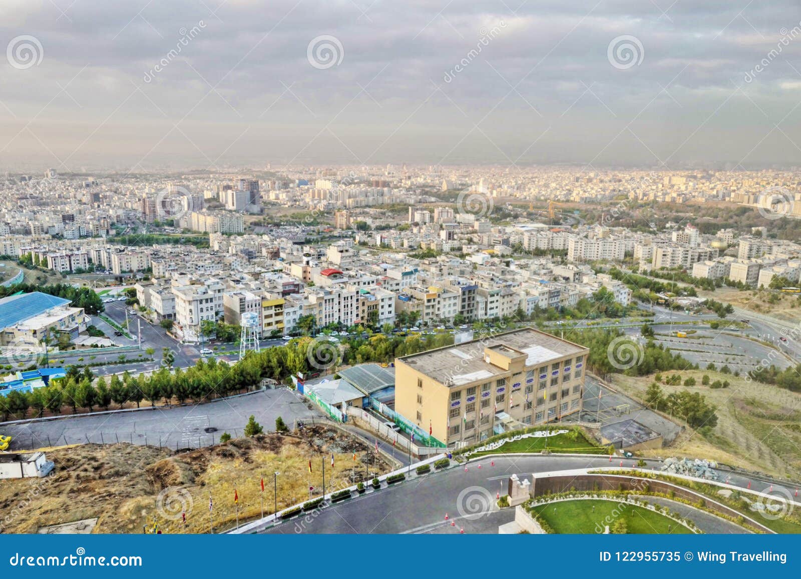 Panoramic view of Tehran stock image. Image of scene - 122955735