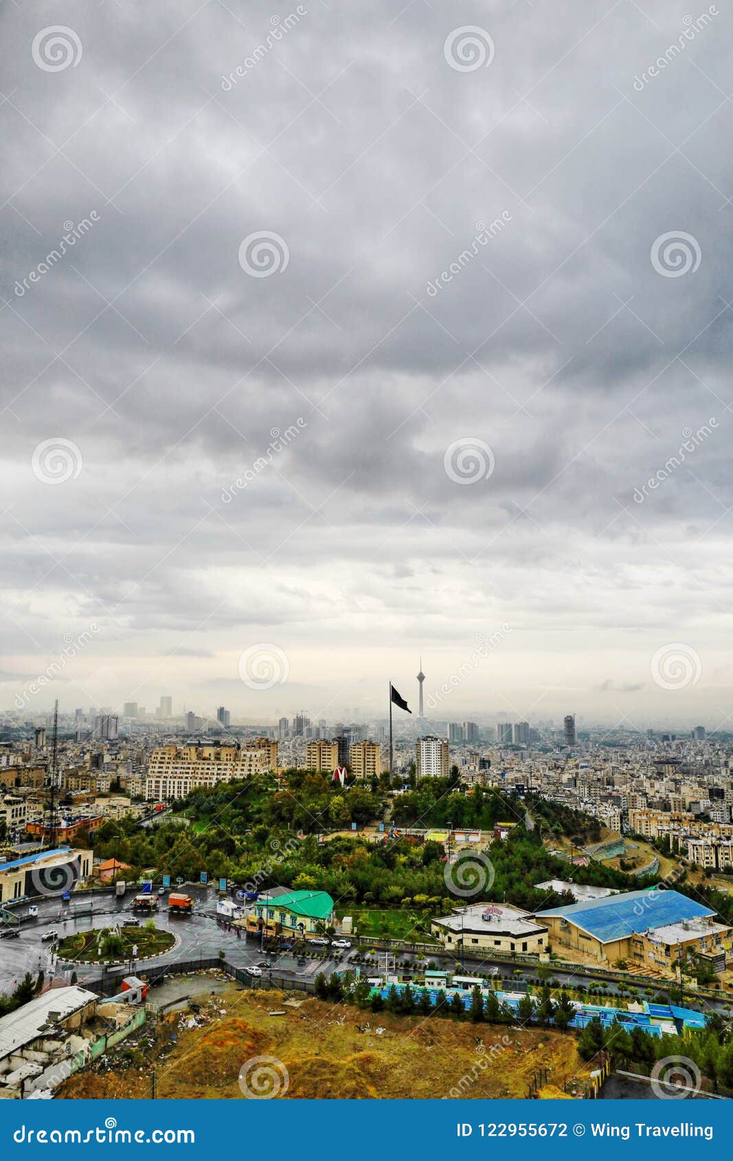 Panoramic view of Tehran stock photo. Image of iran - 122955672