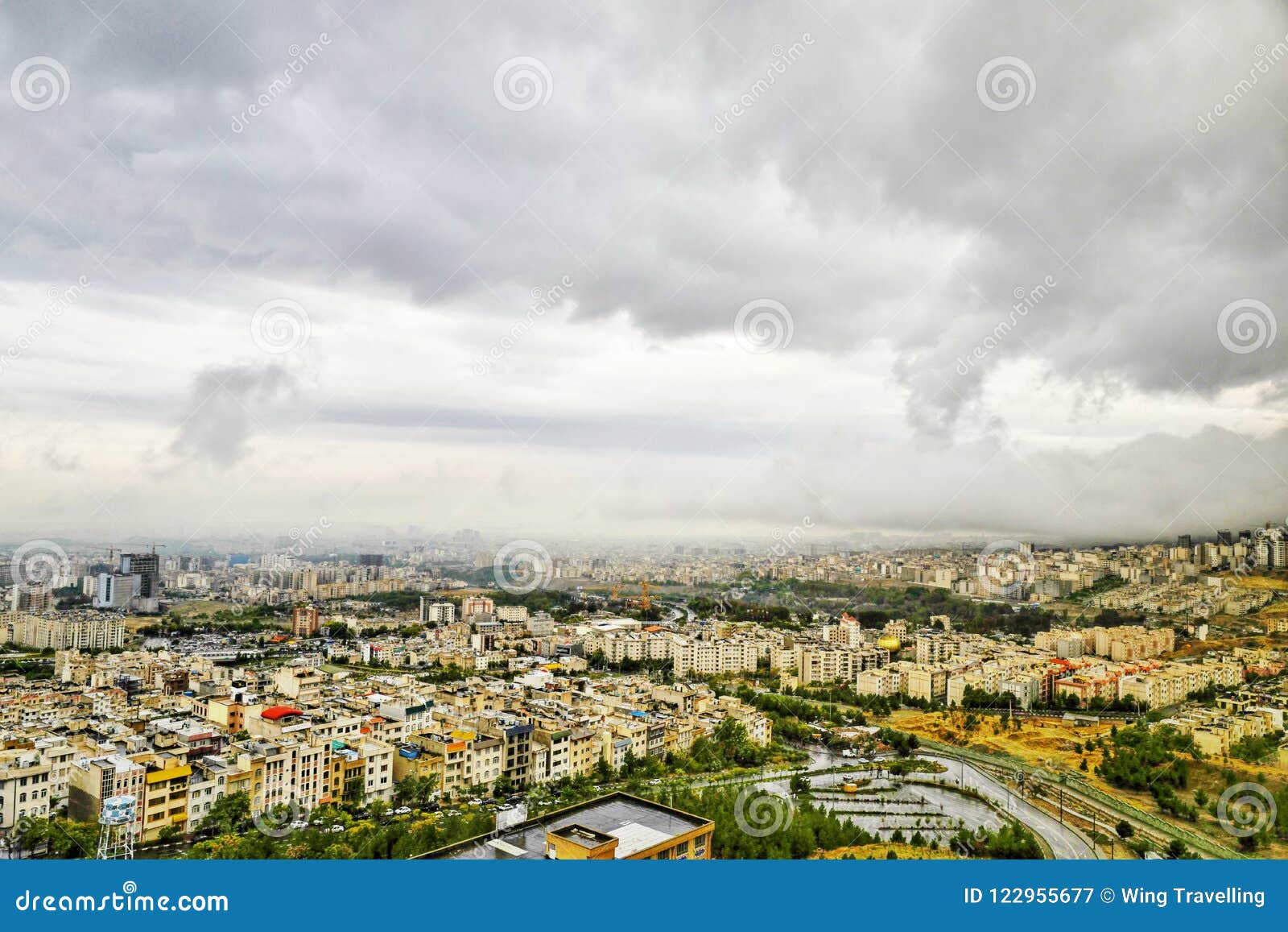 Panoramic view of Tehran stock image. Image of iranian - 122955677