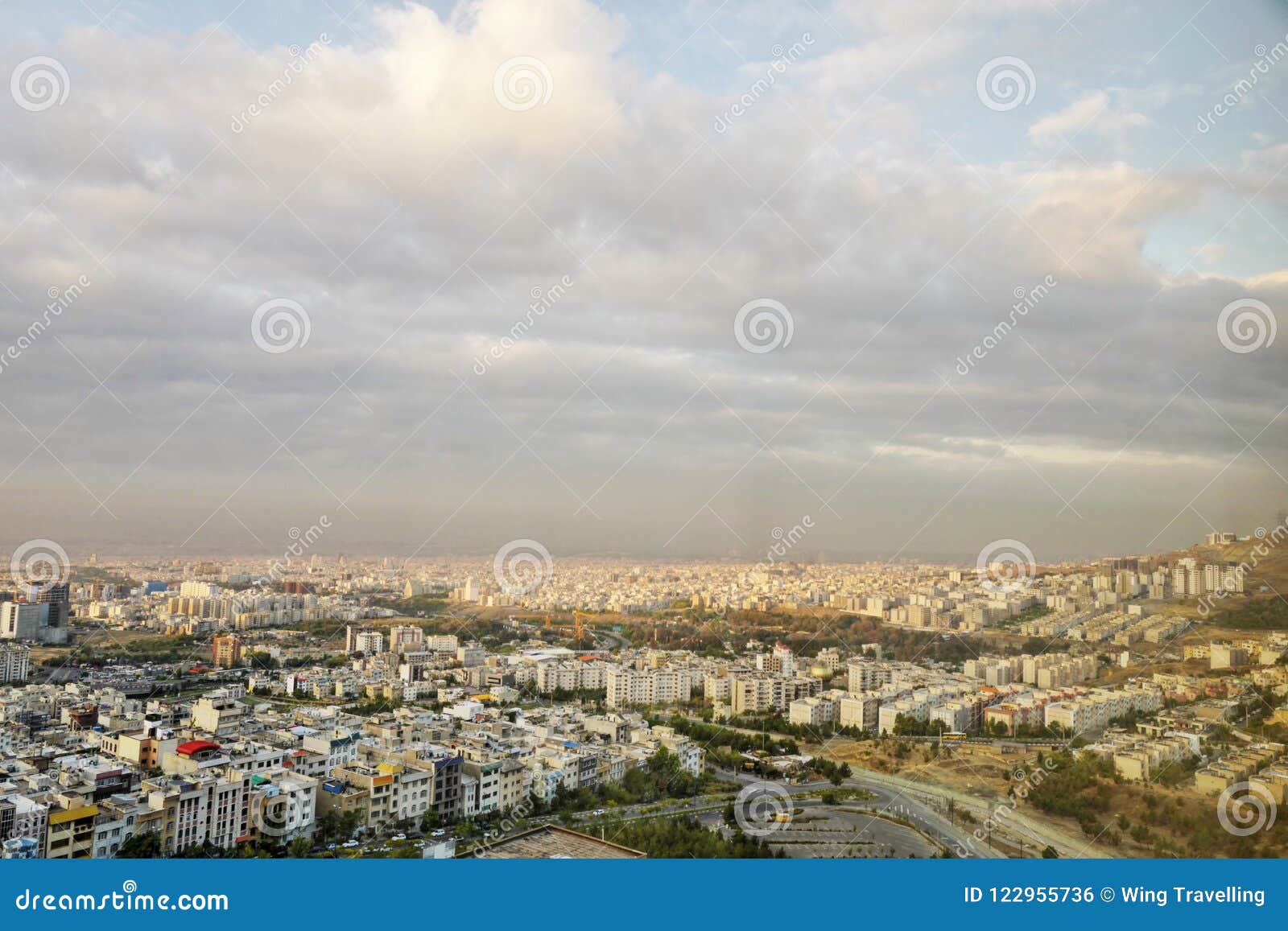 Panoramic view of Tehran stock photo. Image of panorama - 122955736