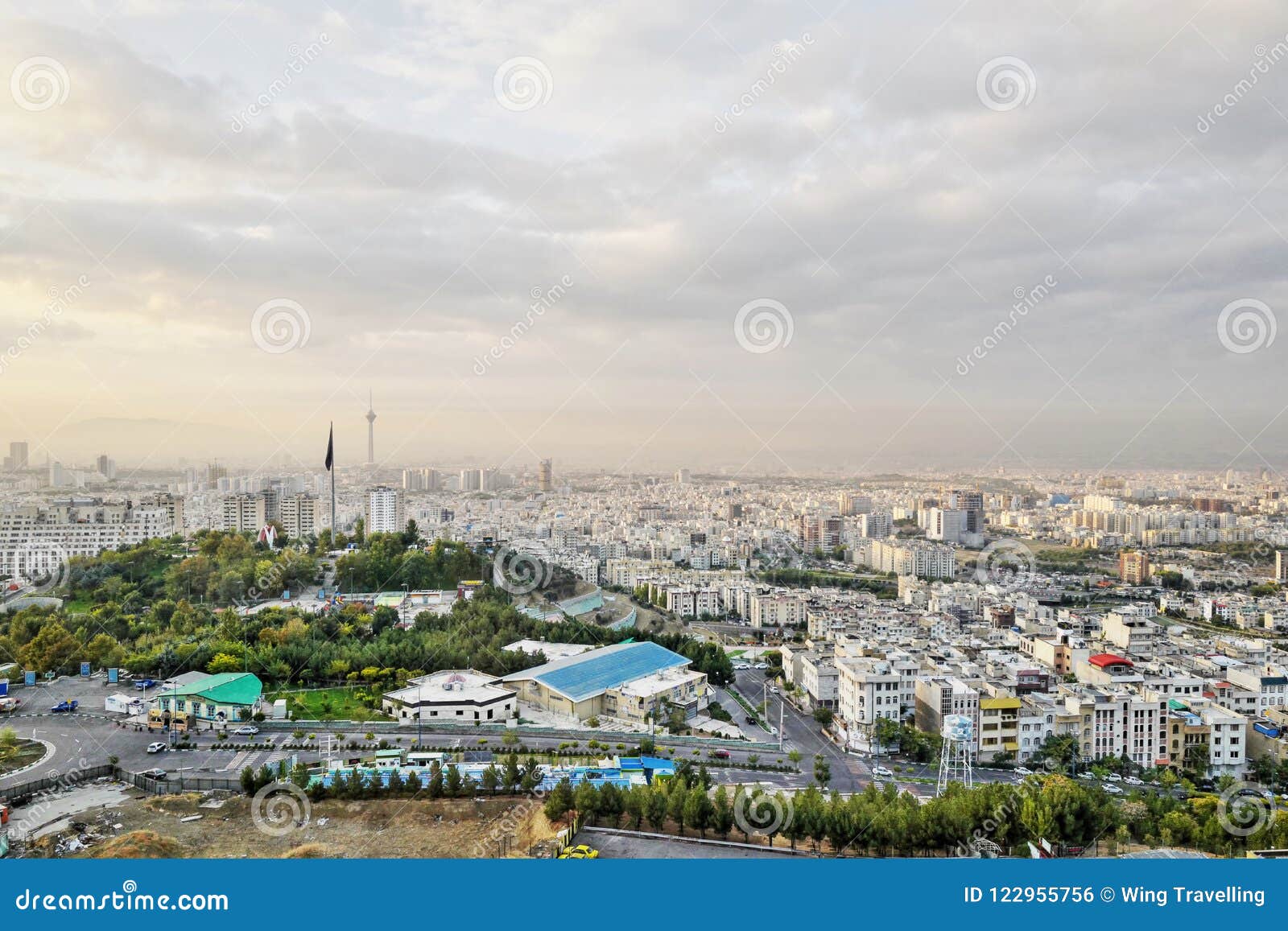 Panoramic view of Tehran stock photo. Image of iranian - 122955756