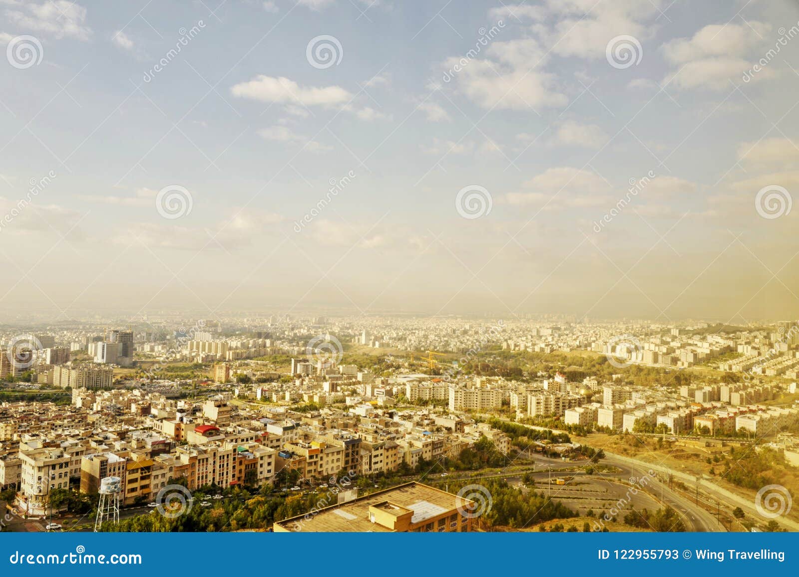 Panoramic view of Tehran stock image. Image of iran - 122955793